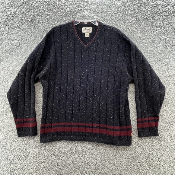 oobe | Sweaters | Oobe Sweater Navy Blue Flecked Wool Blend Heavyweight ...
